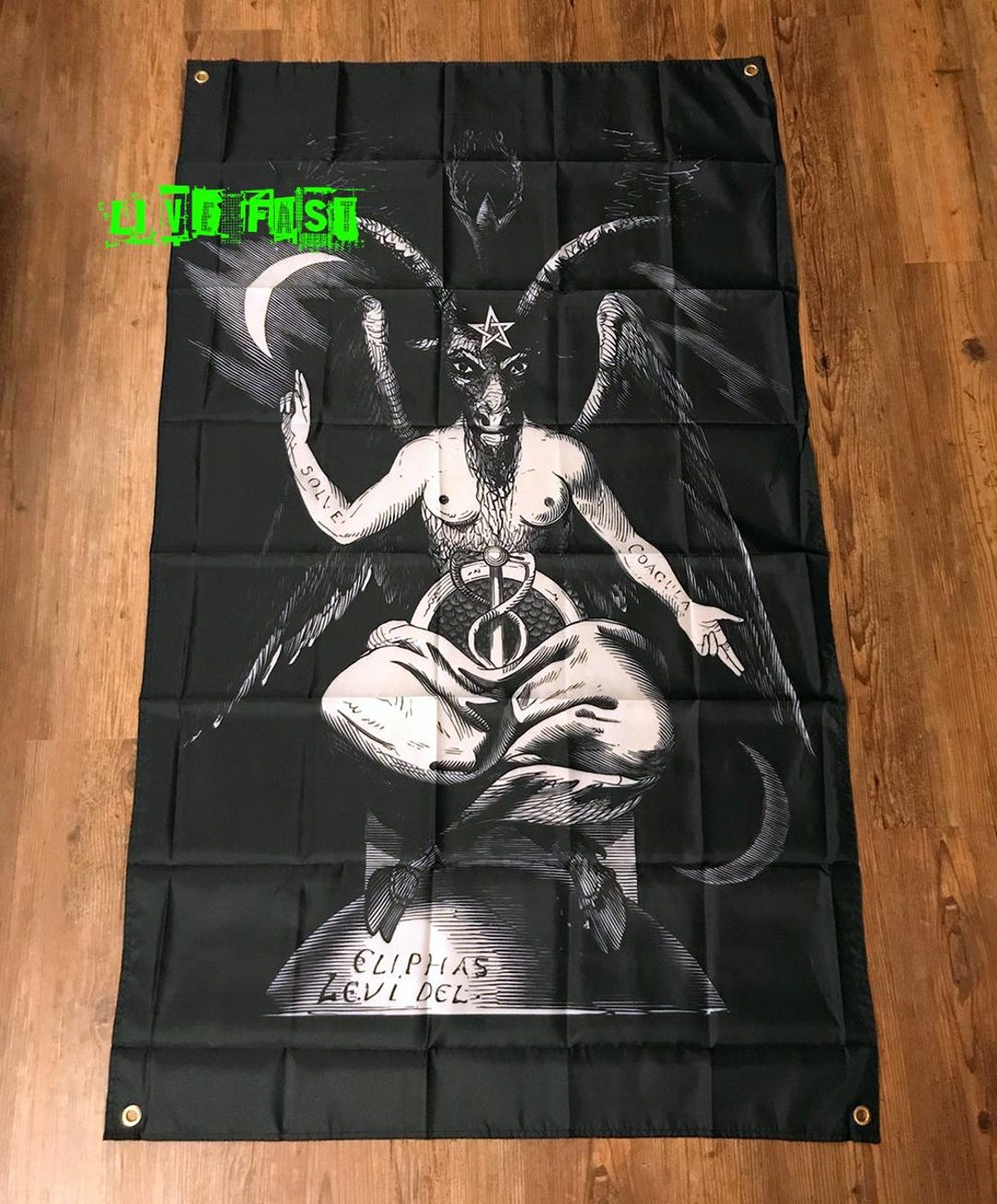 BAPHOMET PENTAGRAM FLAG 3X5 Satan 666 Black Metal Death Metal Goth ...