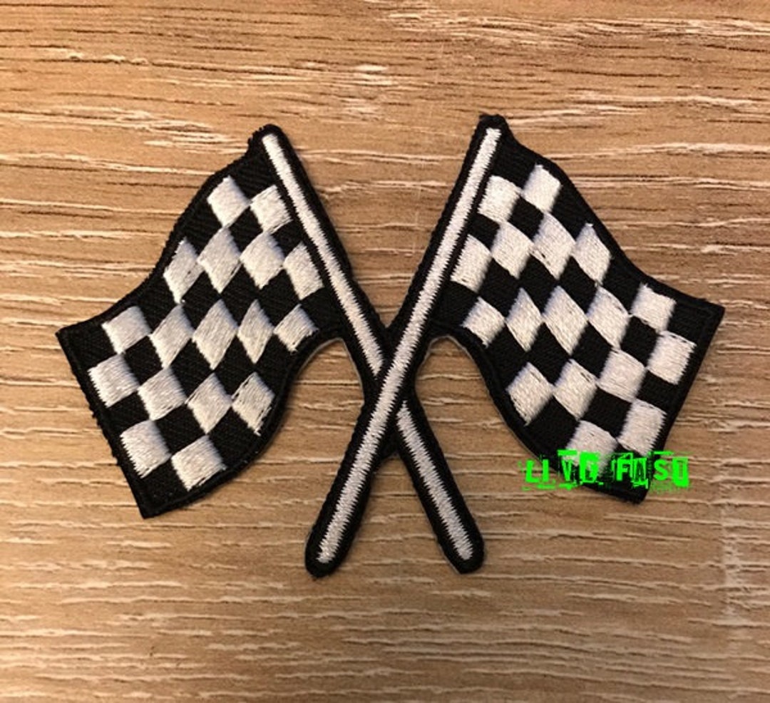 Racing Flags Patch: Embroidered Checkered Flag Iron-on (2.5" X 3") - Etsy