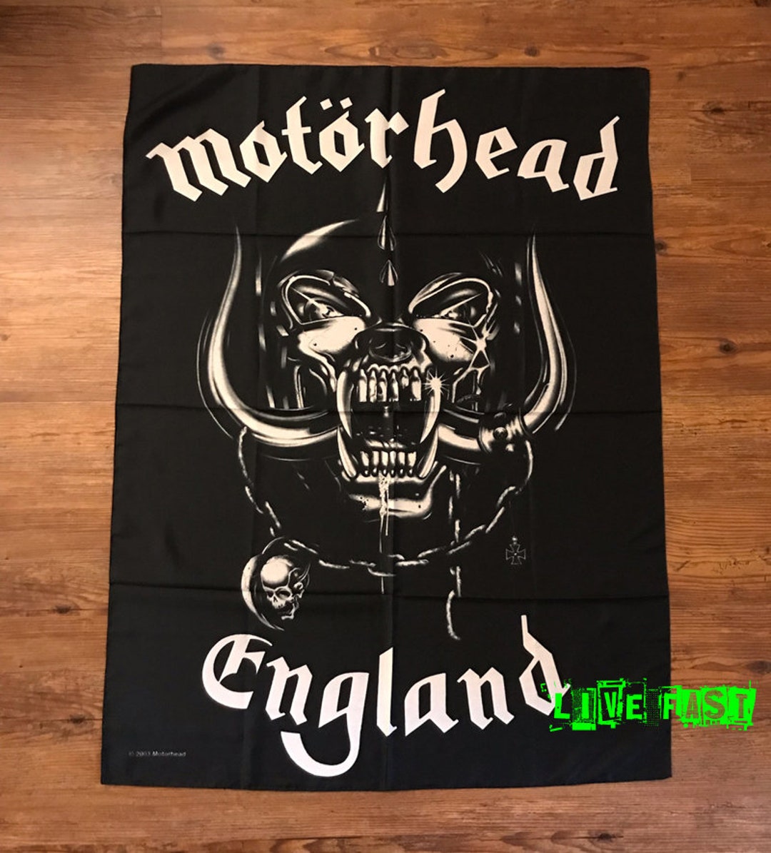 MOTORHEAD - ENGLAND FLAG Banner Tapestry Fabric Poster Vintage 2003 ...