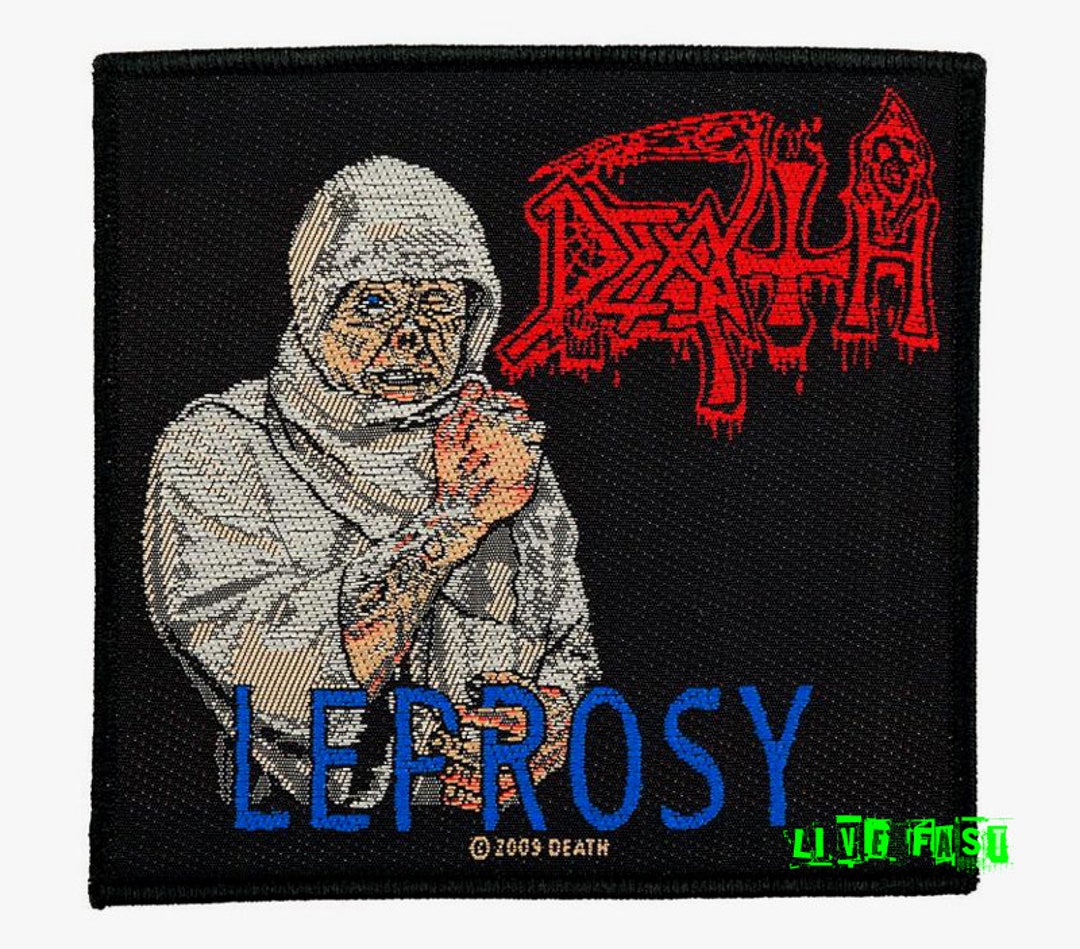 DEATH LEPROSY PATCH Logo Woven Death Metal Official Licensed Death Band ...