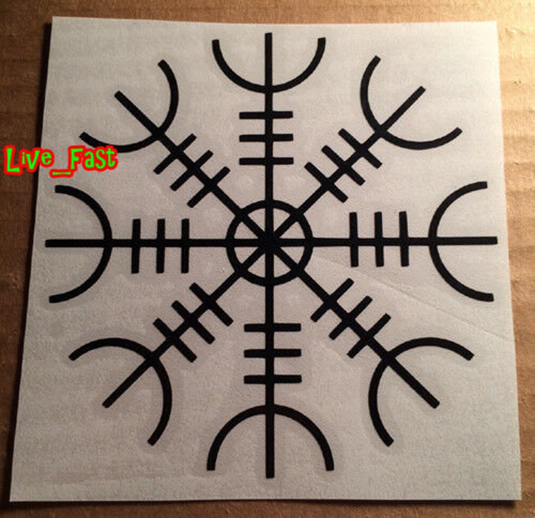 HELM OF AWE Stave Rune Decal Sticker Aegishjalmur Nordic Norse Rune ...