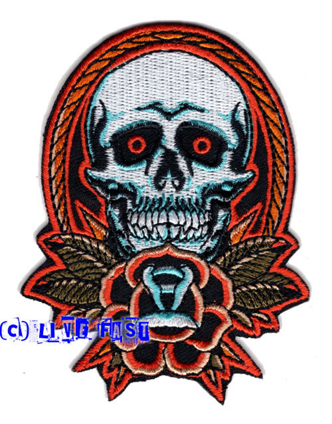 SKULL PATCH Biker Patches Outlaw Rocker Vintage Tattoo Flash Art - Etsy