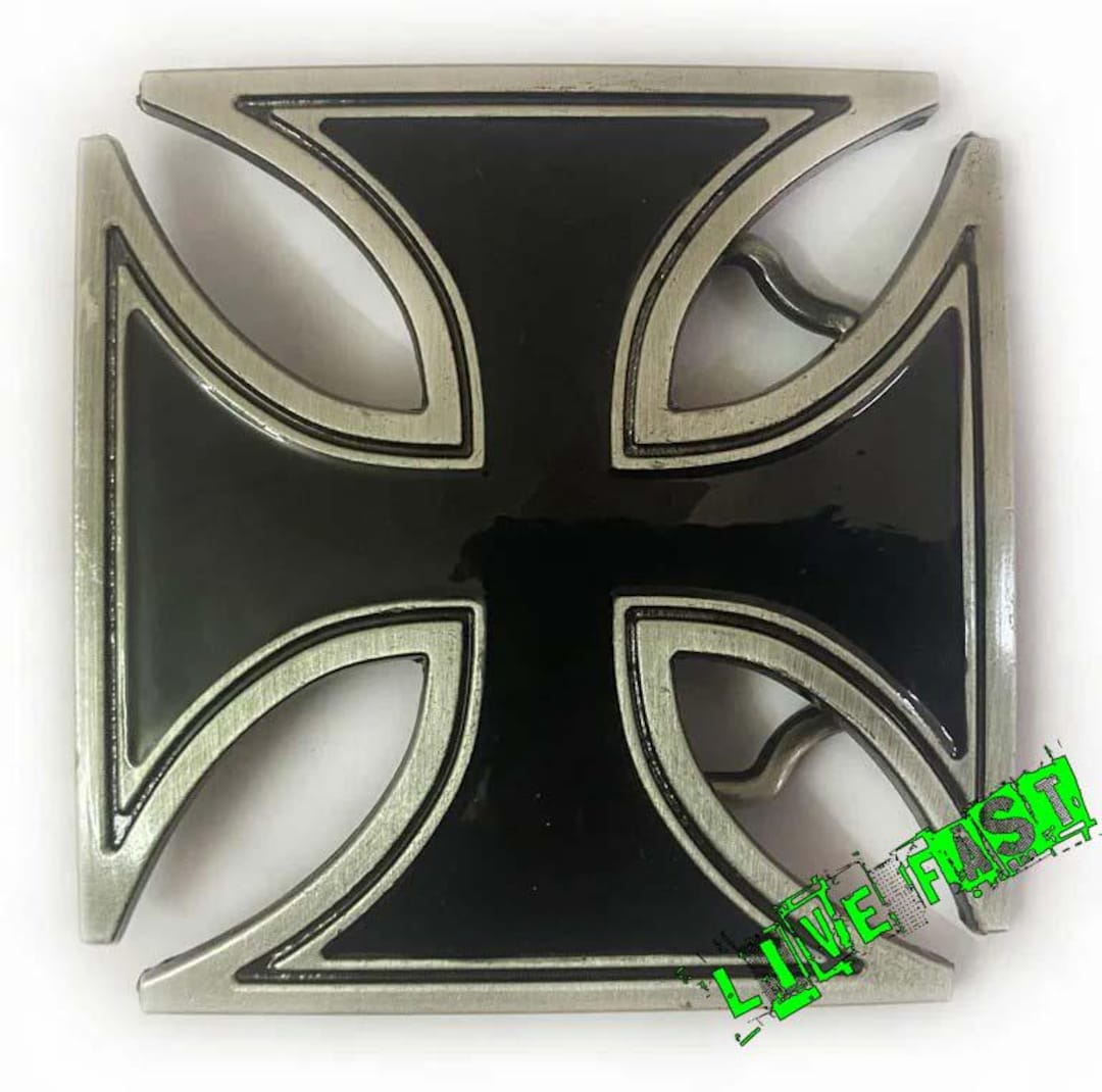 IRON CROSS Belt Buckle Maltese Cross Chopper Motorcycle Outlaw Biker ...