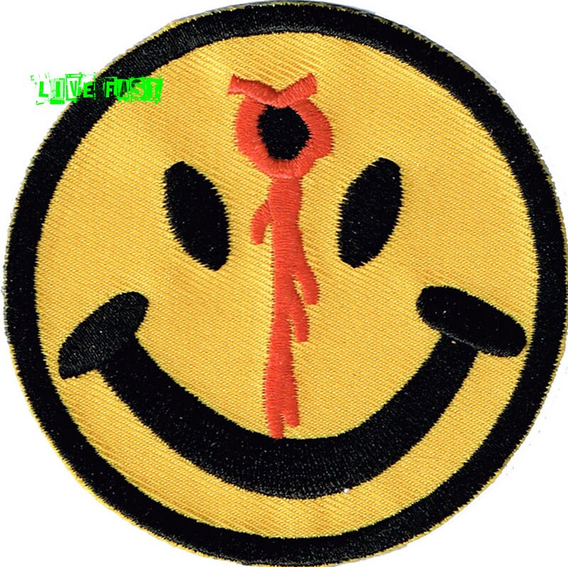 Smiley Face With Bullet Hole Patch Gun Shot Biker Motorcycle - Etsy