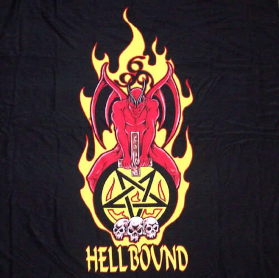 HELLBOUND 666 Wall Banner Flag Tapestry Vintage 80s Devil Demon Art - Etsy