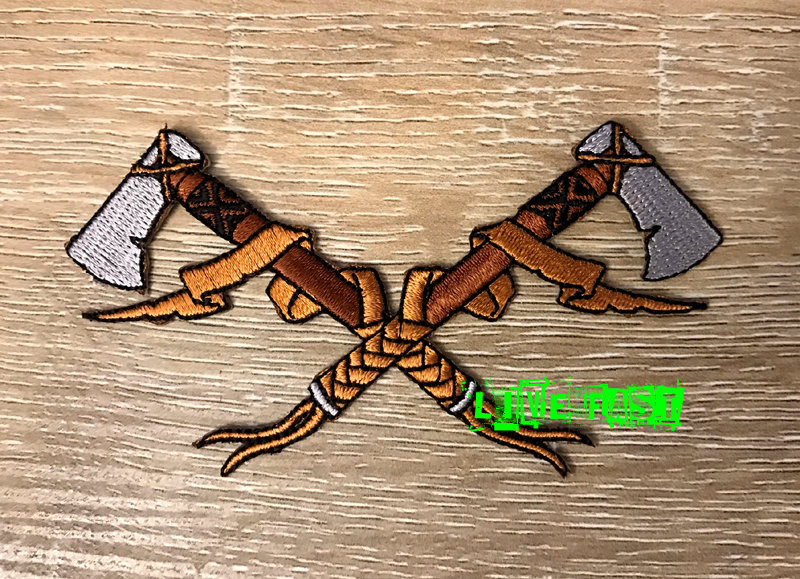 CROSSED HATCHETS AXES Patch Embroidered Viking Norseman Nordic Odin ...