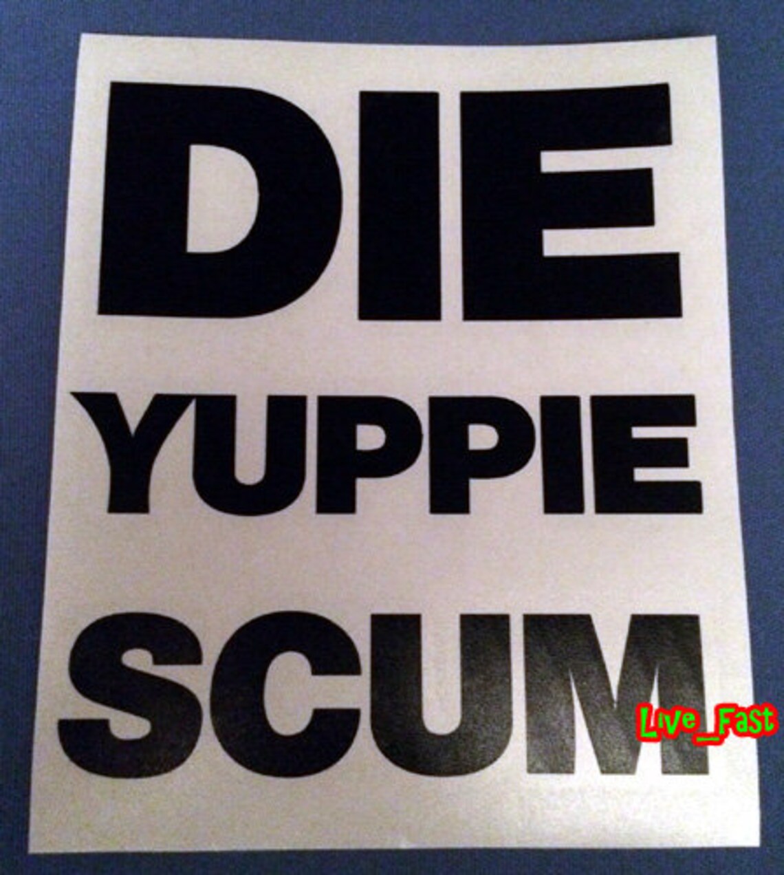 DIE YUPPIE SCUM Sticker Vinyl Decal Old School Skate Boarding | Etsy