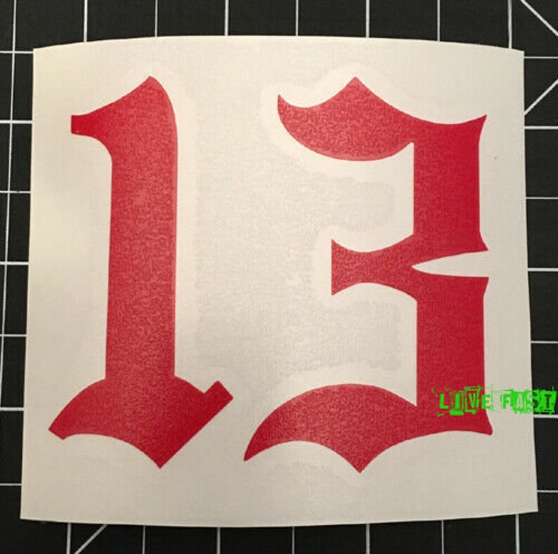 NUMBER 13 DECAL STICKER outlaw biker custom chopper motorcycle - Etsy ...