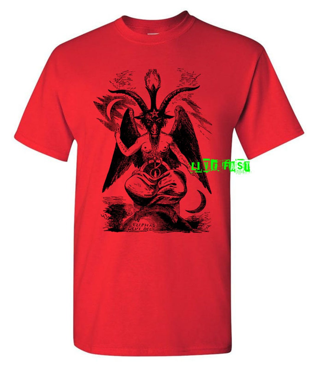 BAPHOMET T SHIRT Satan Satanic Satanism 666 Goth Black Metal Aleister ...