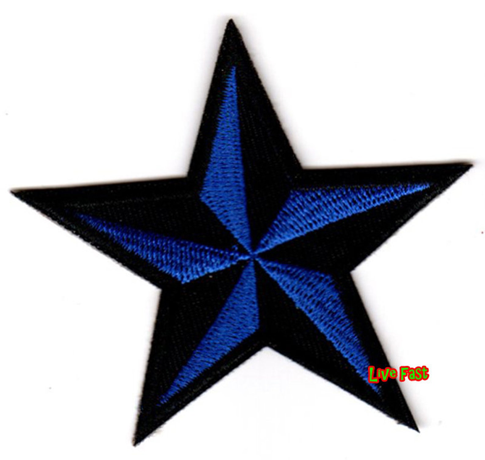 NAUTICAL STAR PATCH Blue Rockabilly Retro Traditional Tattoo Flash Art ...