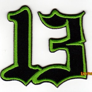 13 NUMBER THIRTEEN PATCH Lucky 13 Chopper Motorcycle Biker Vest Retro ...