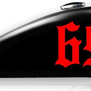 NUMBER 69 DECAL STICKER Outlaw Biker Custom Chopper Motorcycle Gas Tank ...
