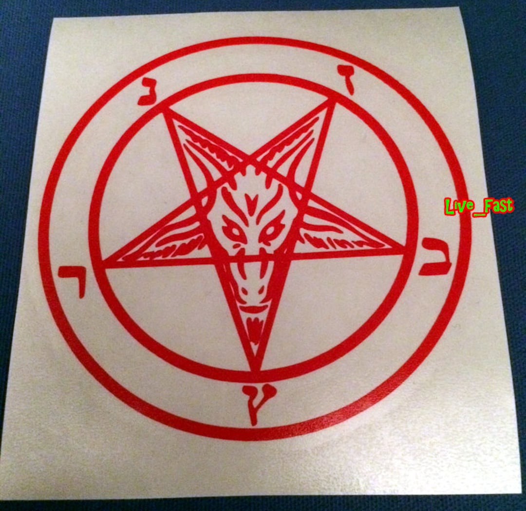 Baphomet Pentagram Decal: Goth Satanic Sticker - Etsy