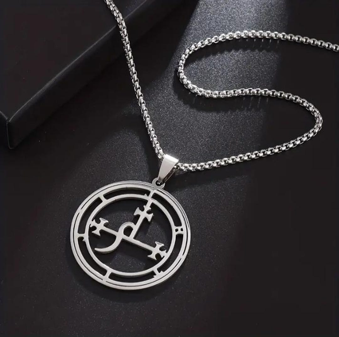 LILITH MOON SIGIL Pendant Necklace Stainless Steel Witchcraft Black Magic Occult Satanism 666 - Etsy