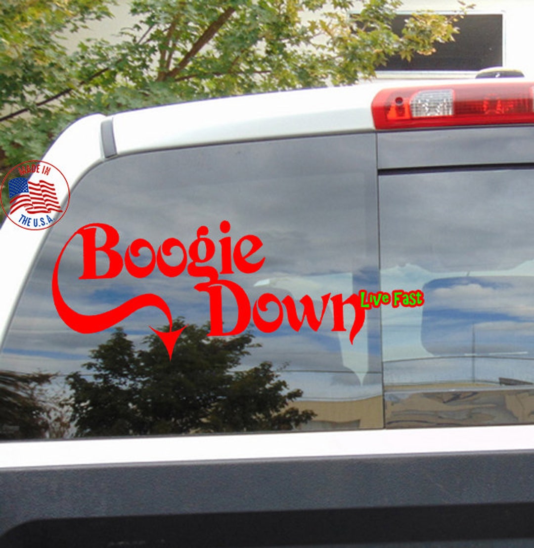 BOOGIE DOWN DECAL Sticker Vinyl Custom Van Vanner Vintage Retro 70s ...