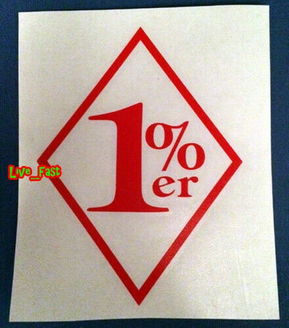 1%ER ONE PERCENTER Diamond Sticker Vinyl Decal old school | Etsy