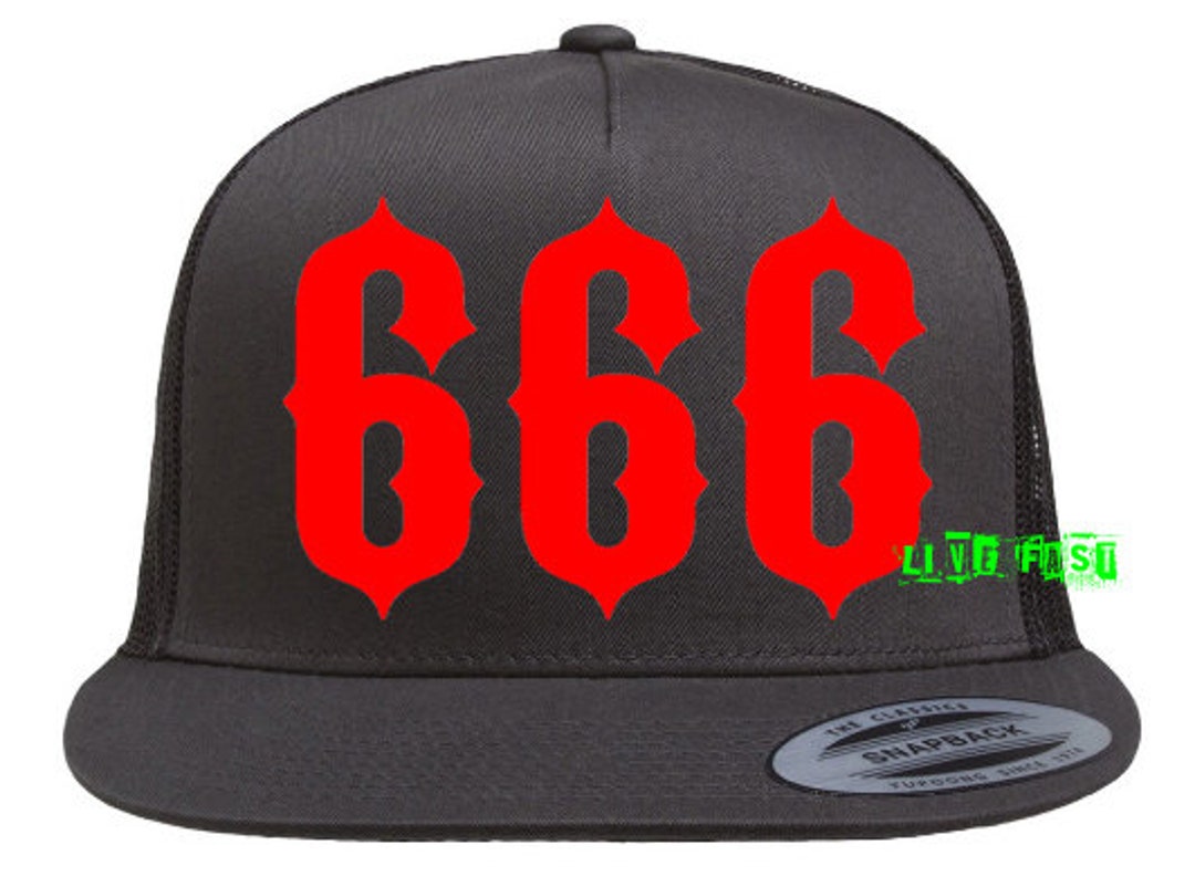 666 HAT TRUCKER HAT Biker Custom Chopper Motorcycle Gas Tank Art Ftw ...