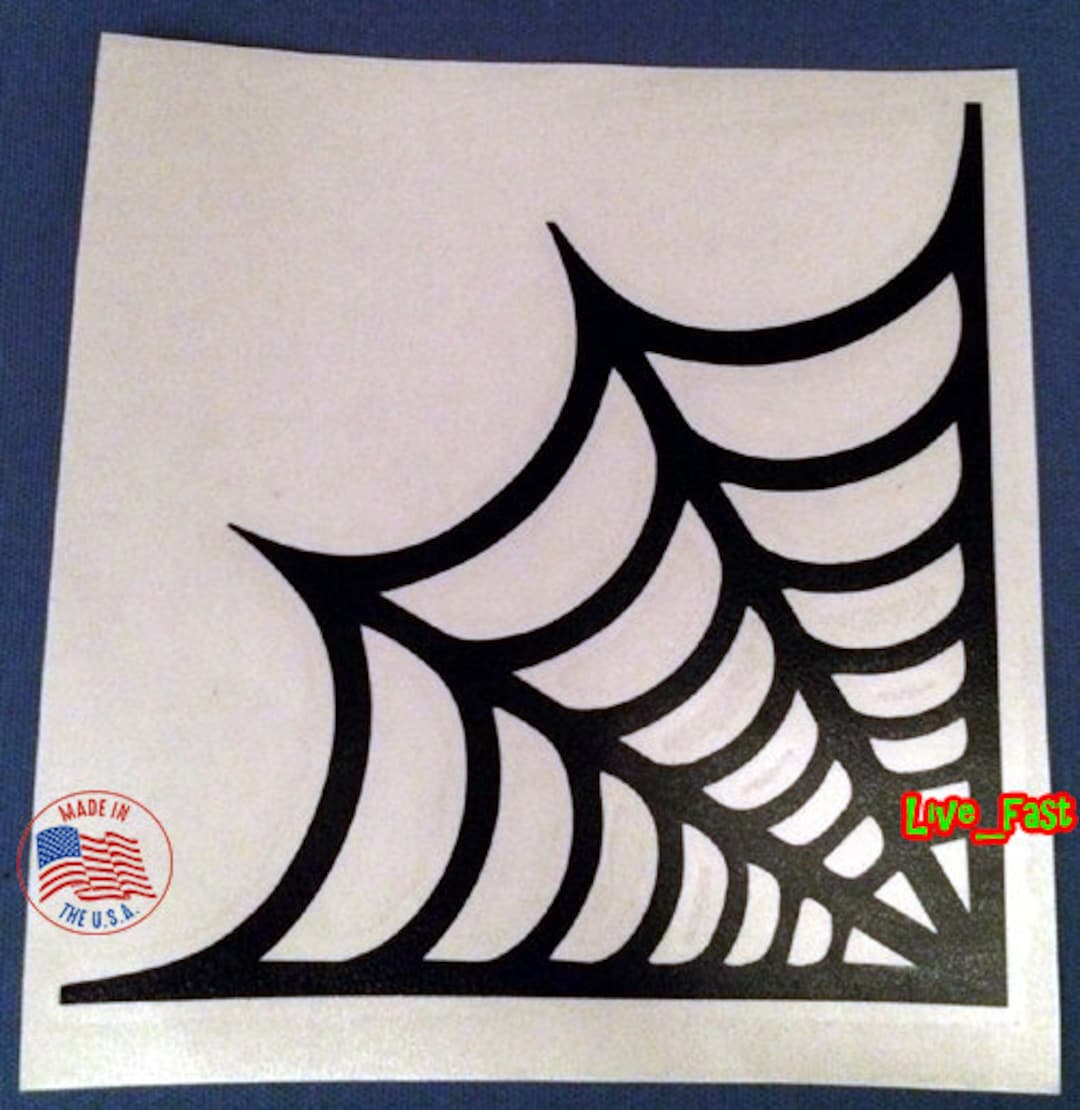 SPIDER WEB DECAL Sticker Vinyl Biker Custom Chopper Motorcycle Neck ...