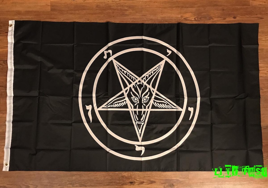 BAPHOMET PENTAGRAM FLAG 3x5 Satan 666 Black Metal Death Metal Goth ...