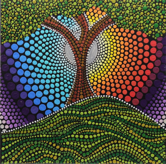 Tree of Life Limited Edition Art Print Matted Dot Painting | Etsy