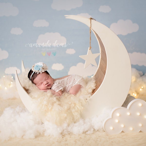 Moon and Clouds Backdrop - Etsy