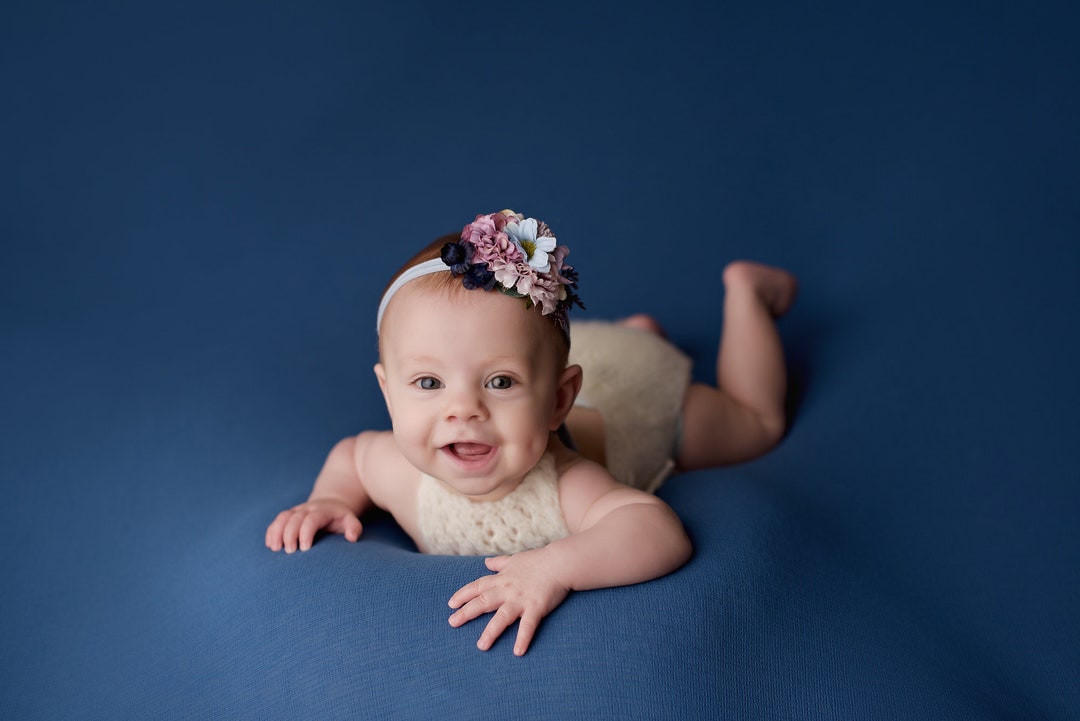 Royal Blue Photography Backdrop for Newborn Photography - Stretchy Navy ...