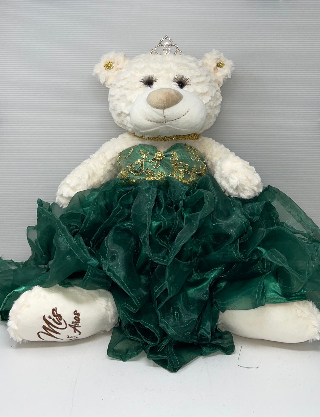 20" Personalized Last Quince Bear With Ruffle Dress ARC16831 All Ivory ...