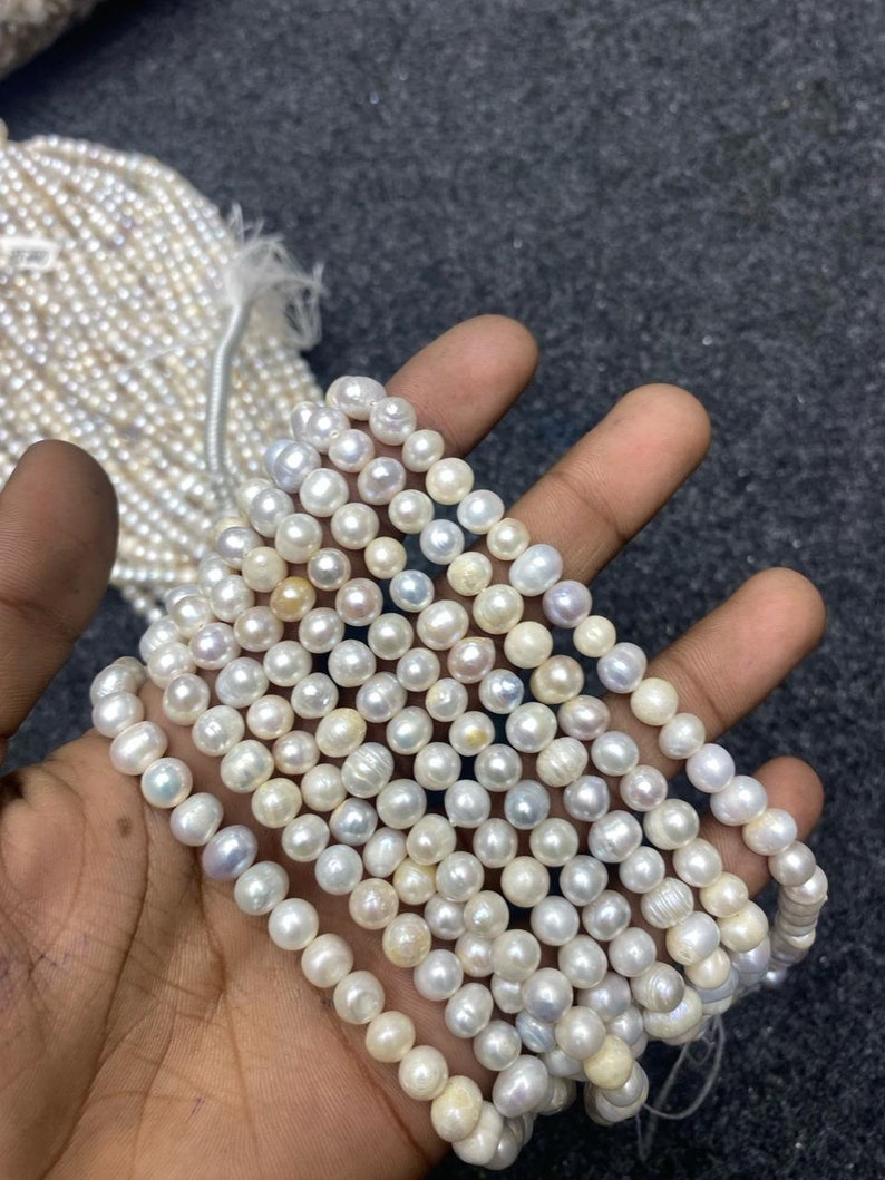 AAA High Quality Natural Fresh Water Round Shape , Keshi Pearls , Fresh ...