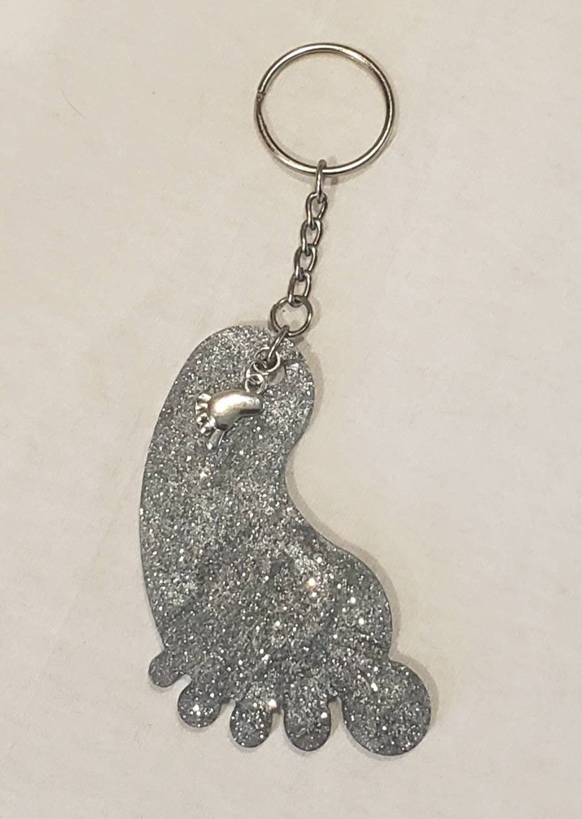 Barefoot Resin Keychain With Barefoot Charm - Etsy