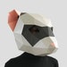 Ferret Mask Template - Paper Mask, Papercraft Mask, Masks, 3d Mask, Low ...