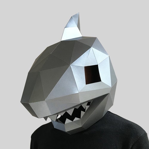 Fish Papercraft Mask Template Low Poly Paper Mask Unique - Etsy