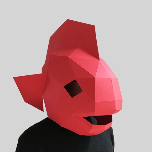 Fish Mask Template Paper Mask Papercraft Mask Masks 3d - Etsy
