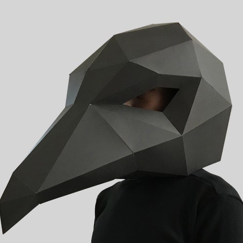 Crow Mask Template Paper Mask Papercraft Mask Masks 3d | Etsy