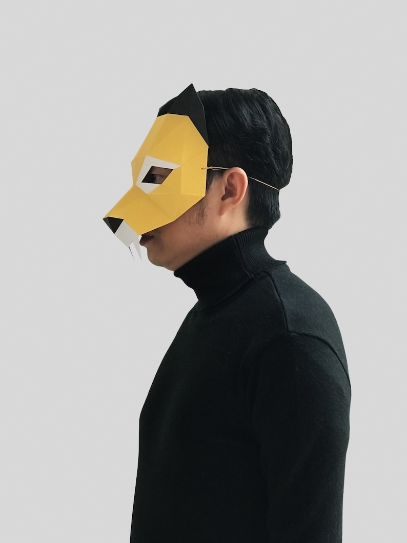 Tiger Half Mask Free Template Link in Description - Etsy UK