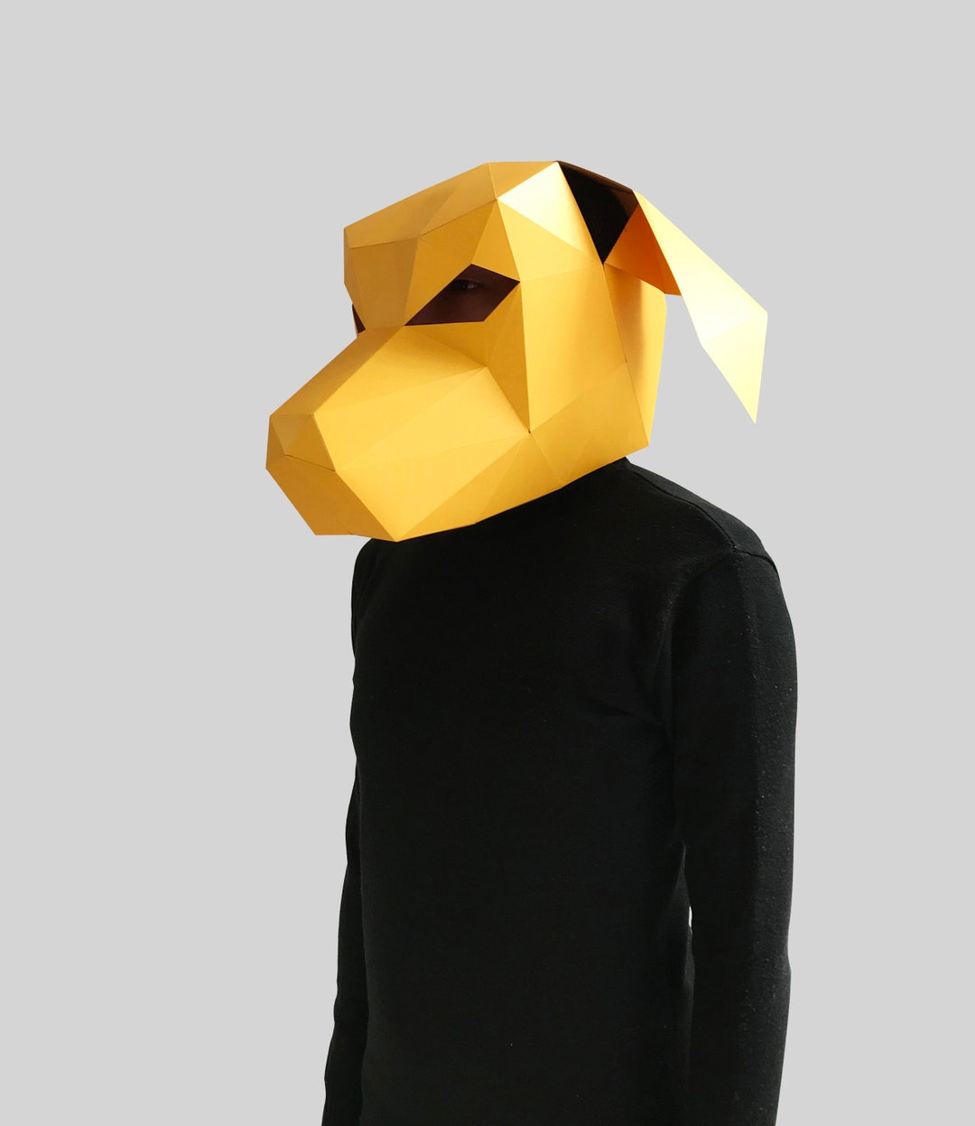 Dog Mask Template PDF - Paper Mask, Papercraft Mask, 3d Mask, Low Poly ...