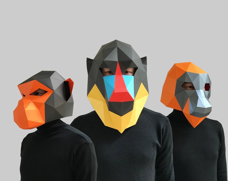 COMBO 24 Paper Mask Template Paper Mask Papercraft Mask | Etsy