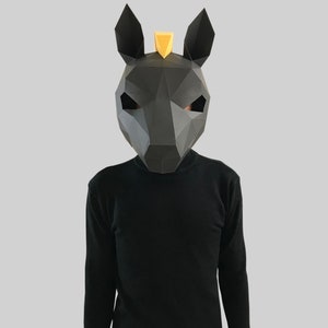 Horse Mask Template - Paper Mask, Papercraft Mask, Masks, 3d Mask, Low ...