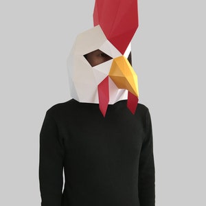 Rooster Mask Template - Paper Mask Template, Papercraft Mask, Masks, 3d ...