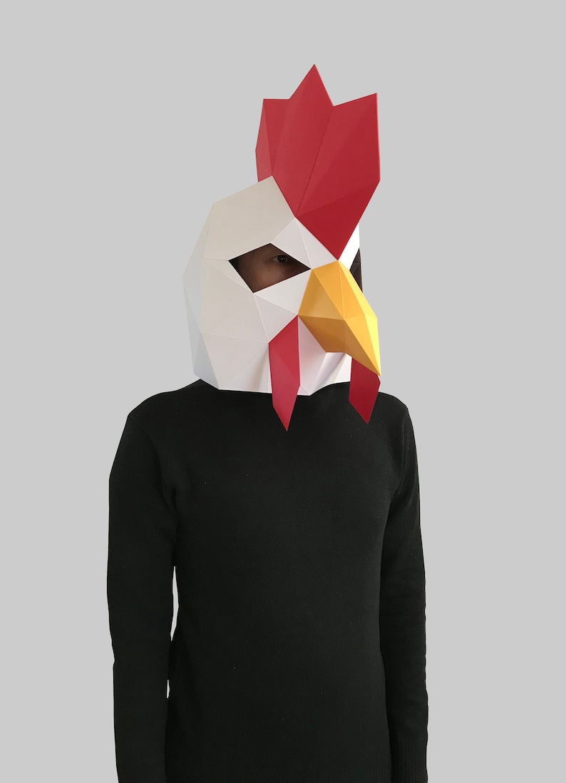 Rooster Mask Template Paper Mask Template Papercraft Mask - Etsy