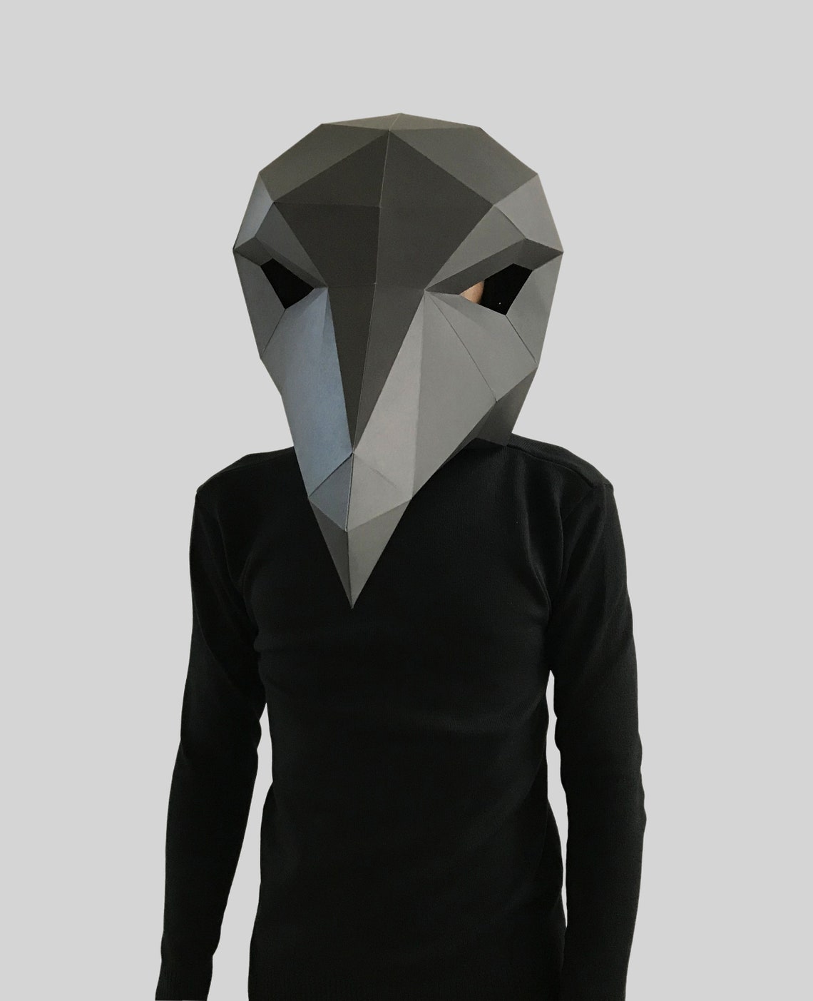 Crow Mask Template Paper Mask Papercraft Mask Masks 3d | Etsy
