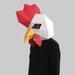 Rooster Mask Template Paper Mask Template Papercraft Mask - Etsy