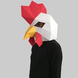 Rooster Mask Template - Paper Mask Template, Papercraft Mask, Masks, 3d ...