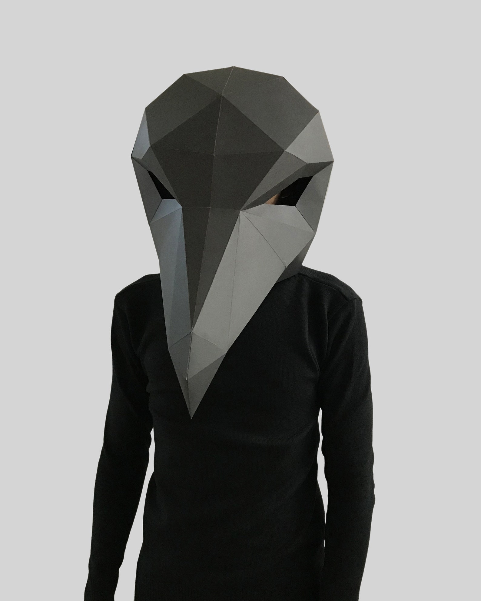 Crow Mask Template Paper Mask Papercraft Mask Masks 3d | Etsy