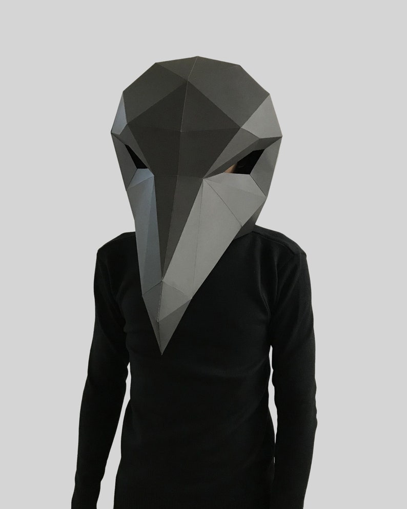 Crow Mask Template Paper Mask Papercraft Mask Masks 3d | Etsy