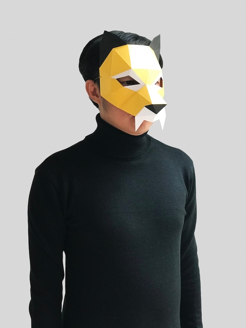 Tiger Half Mask Free Template Link in Description - Etsy UK