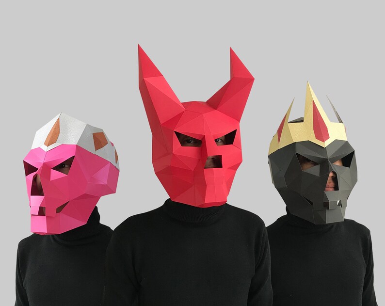 COMBO 34 Paper Mask Template Paper Mask Papercraft Mask - Etsy