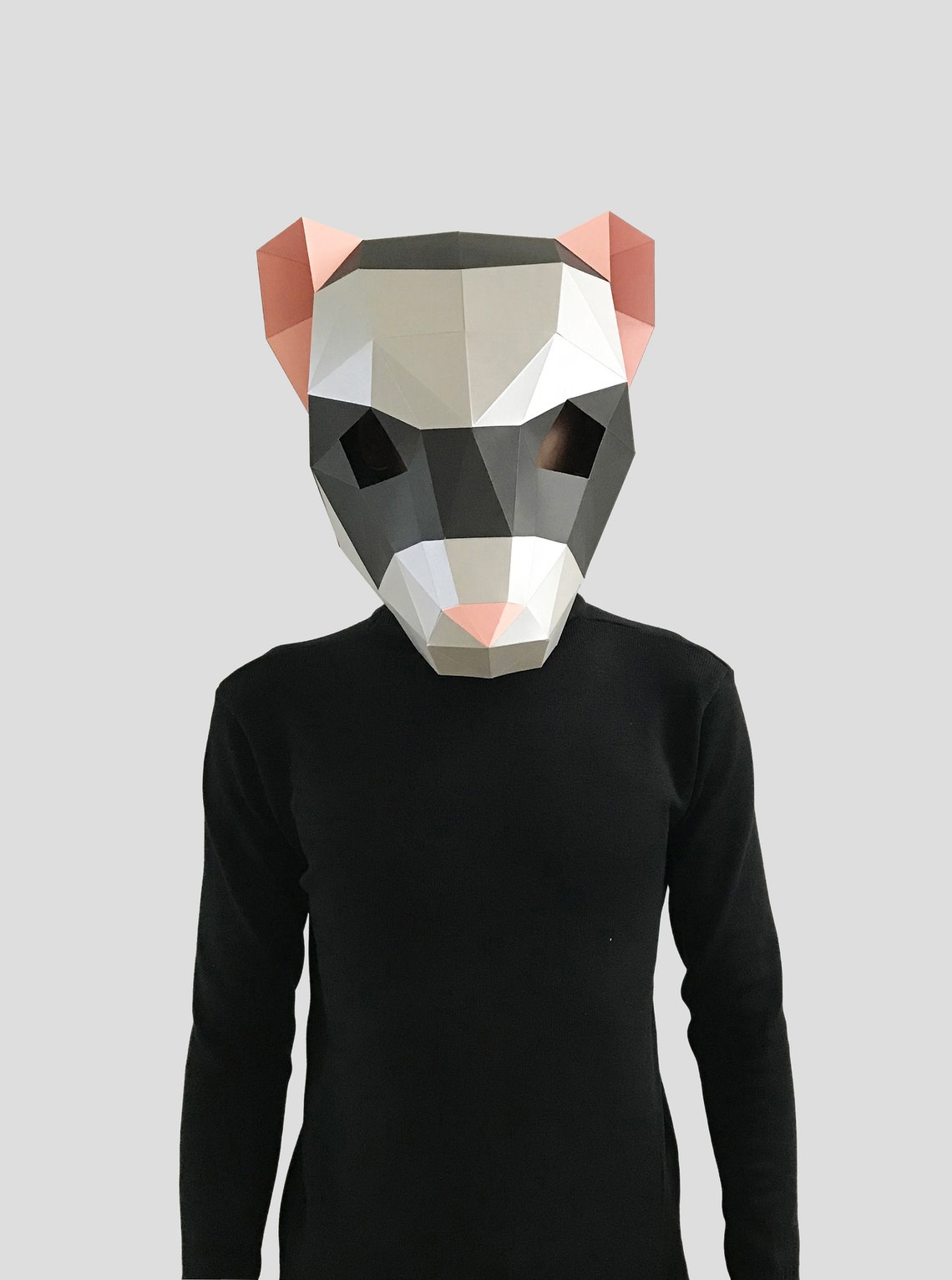 Ferret Mask Template Paper Mask Papercraft Mask Masks 3d - Etsy