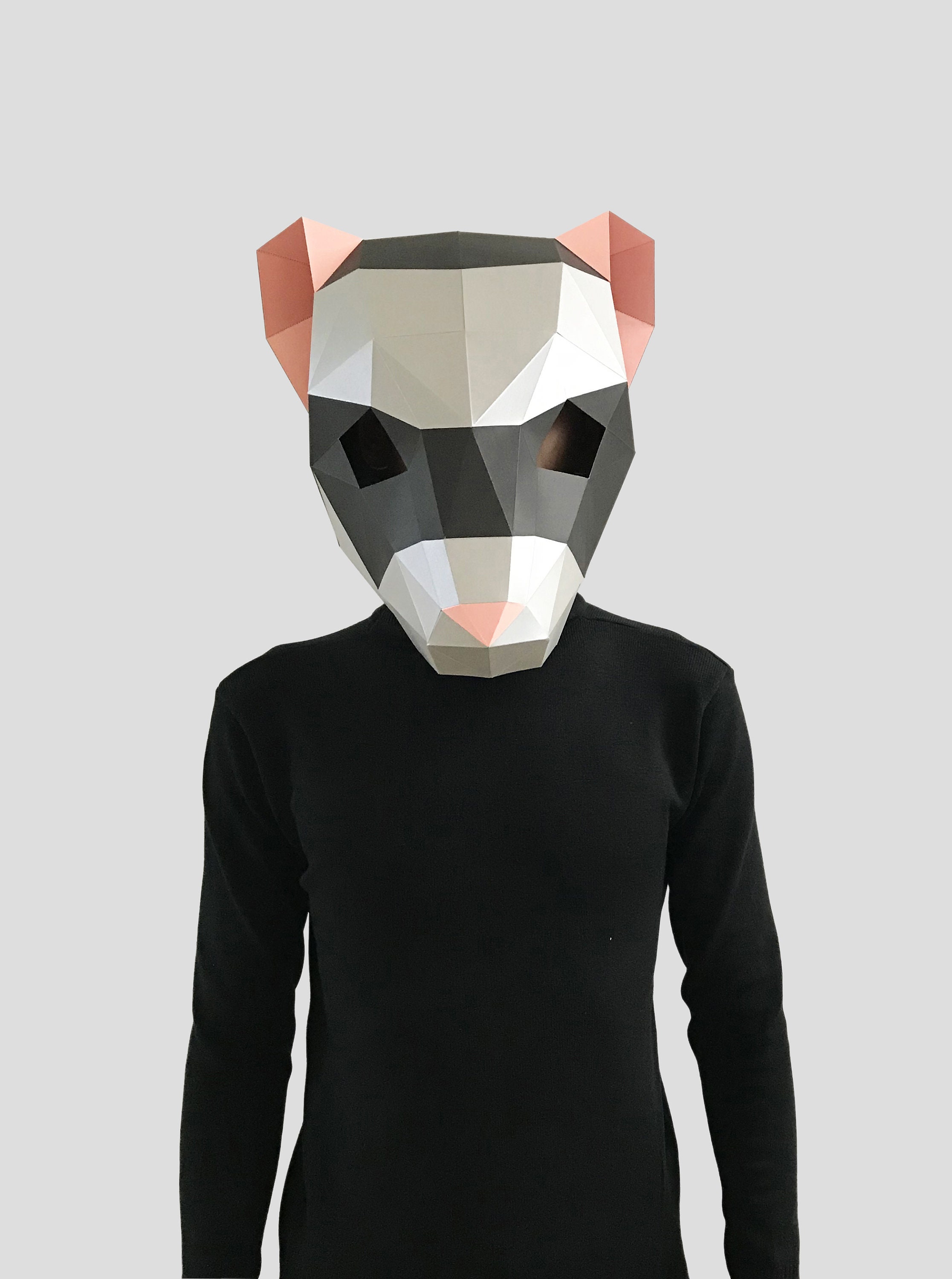 Ferret Mask Template Paper Mask Papercraft Mask Masks 3d - Etsy