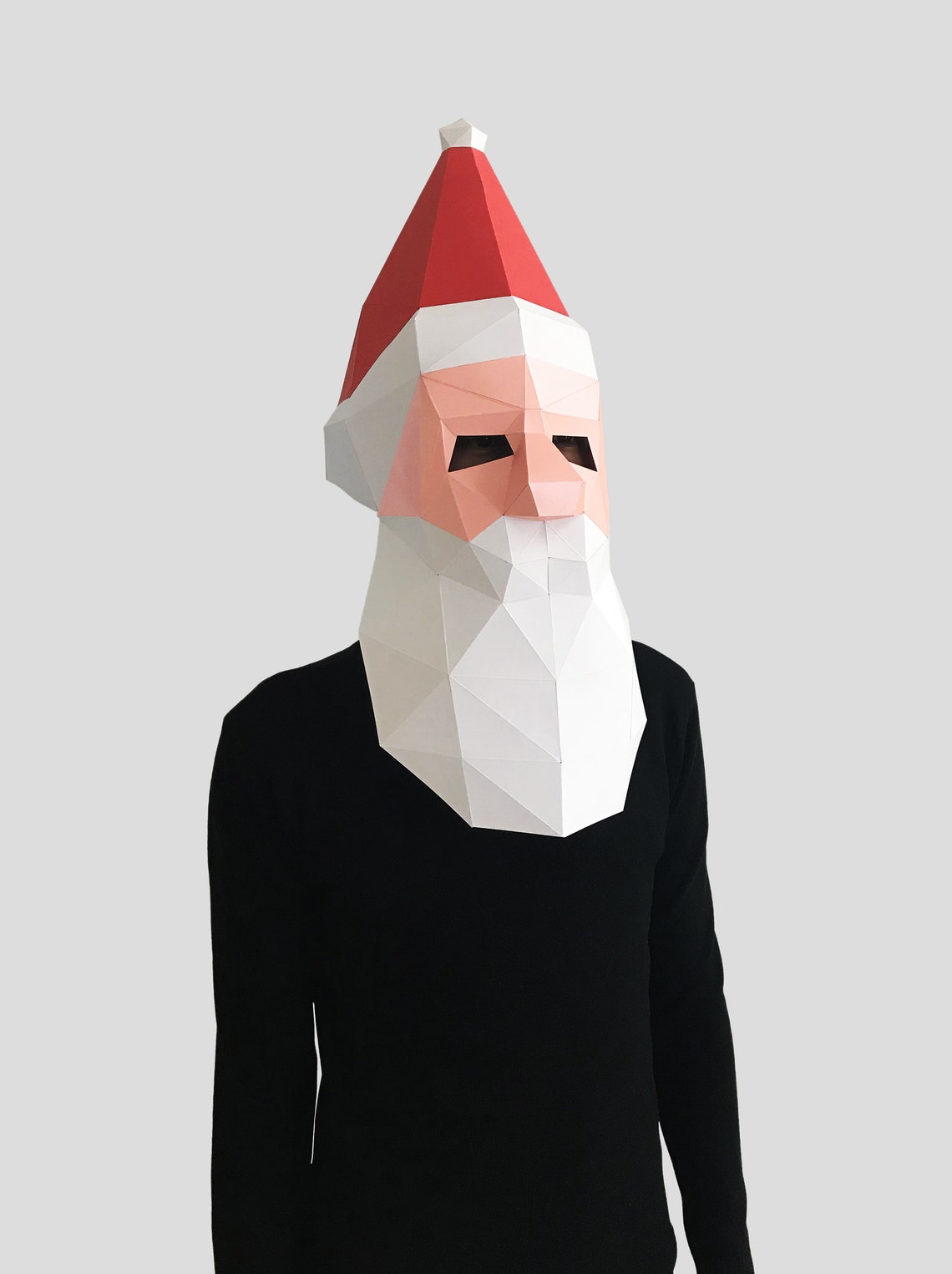 Santa Claus Mask Template Style 2 Paper Mask Papercraft | Etsy