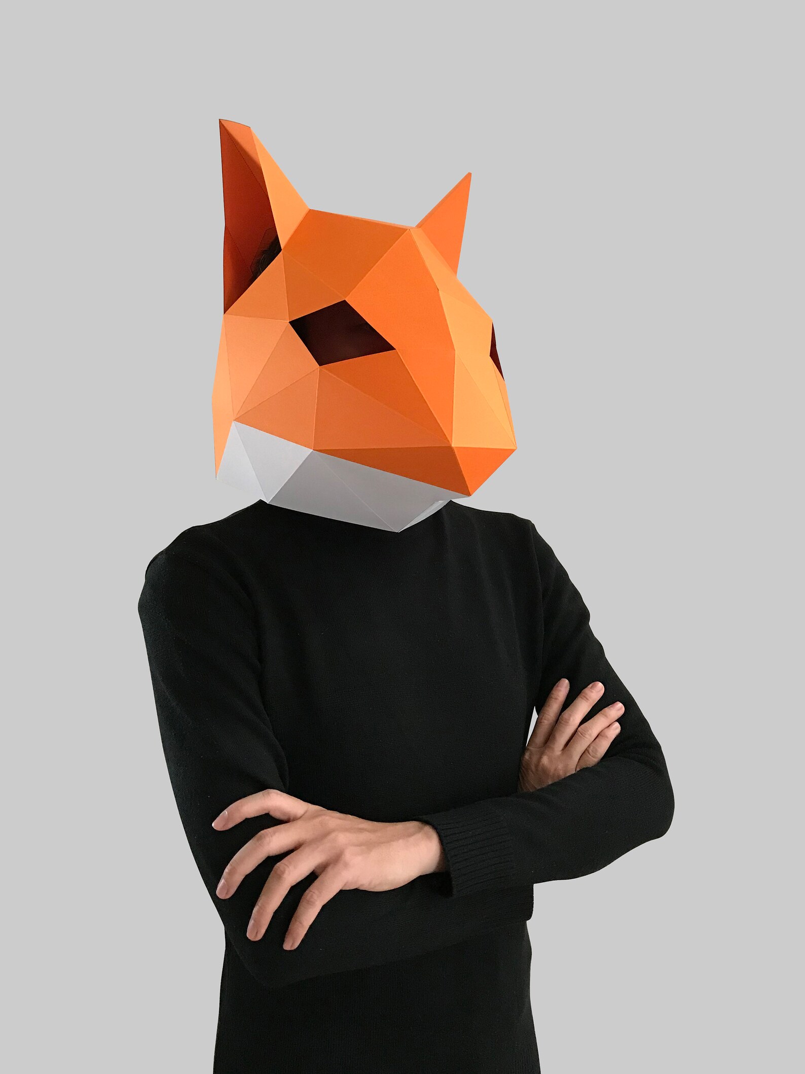 Squirrel Mask Template Digital PDF - Low Poly Papercraft Animal Mask - Etsy